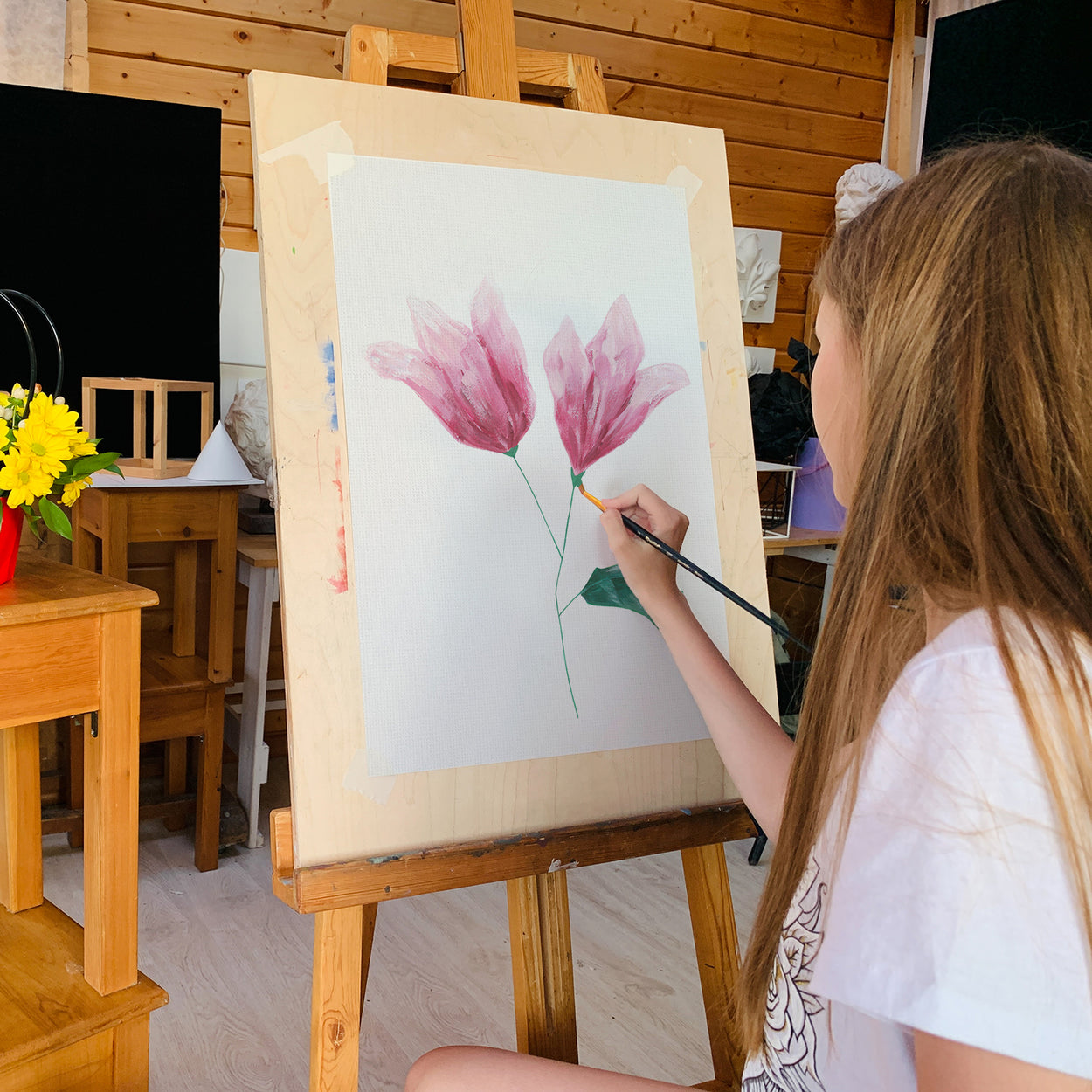 16x20" Canvas Bundle - Pack of 5 Art Canvas Sheets and Magnetic Wood H ...