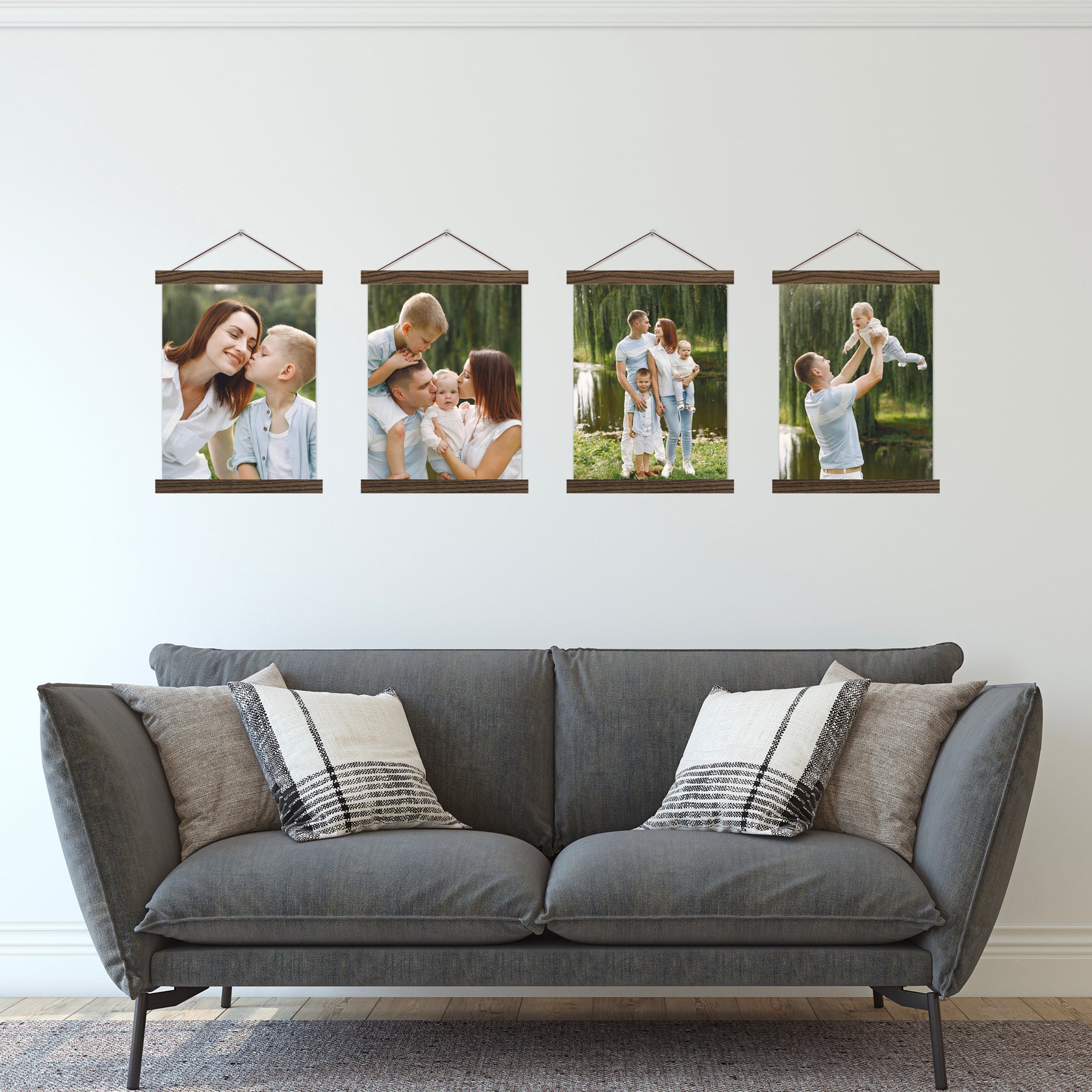 Hanger Frames -Solid Oak & Strong Magnets - All Sizes & 6 Stain Colors